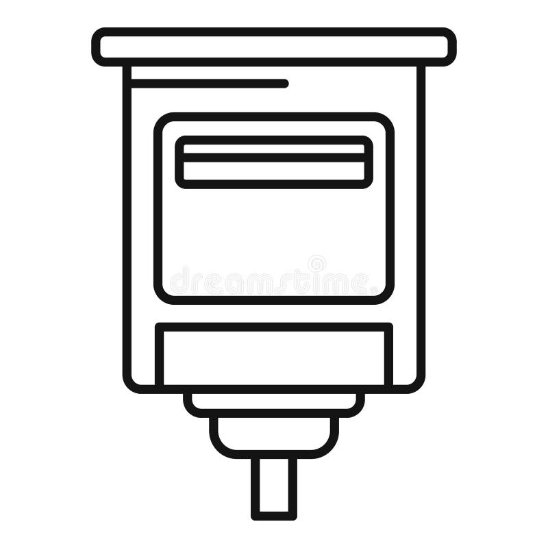 Post Mailbox Icon, Outline Style Stock Vector - Illustration of ...