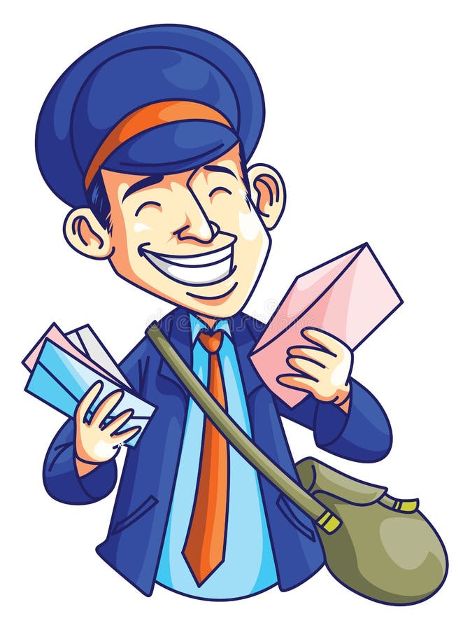 Post Man stock vector. Illustration of cartoon, business - 47880495
