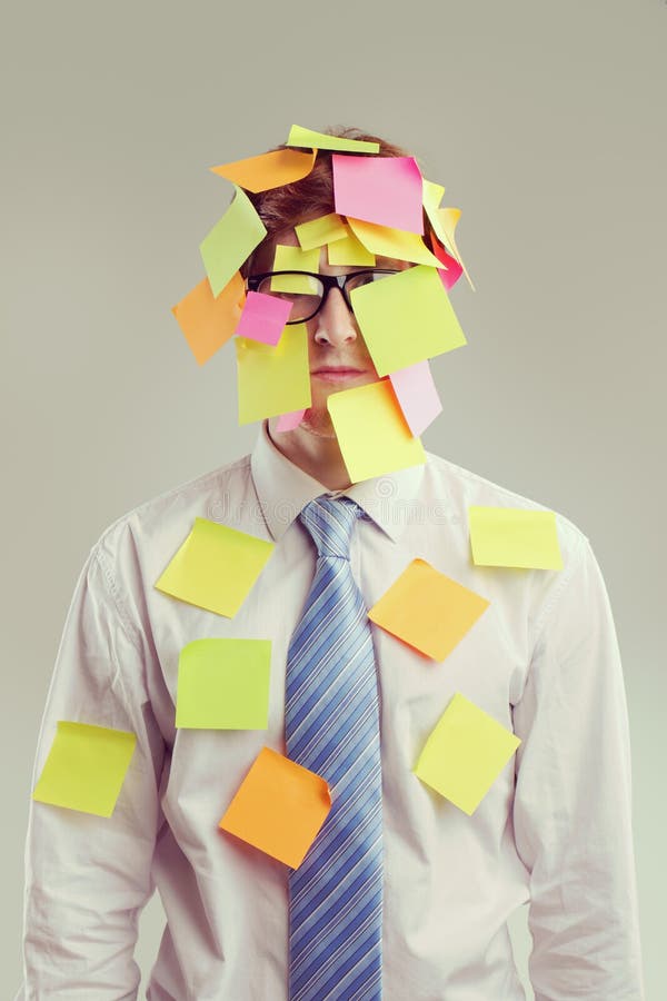 Post-it man stock image. Image of portrait, humorous - 34897529