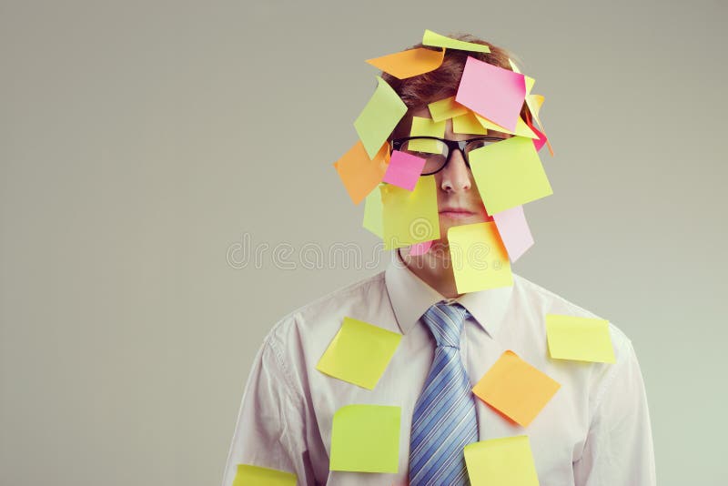Post-it man stock photo. Image of concepts, adhesive - 34897542