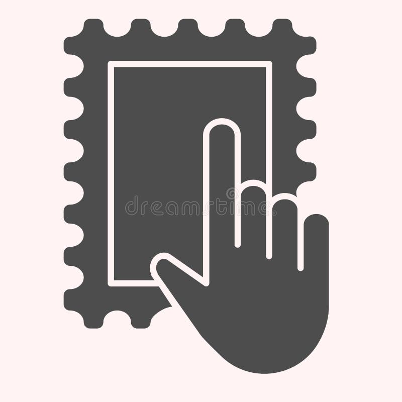 Post Mark Glyph Icon. Letter Postage Sticker Stock Vector ...