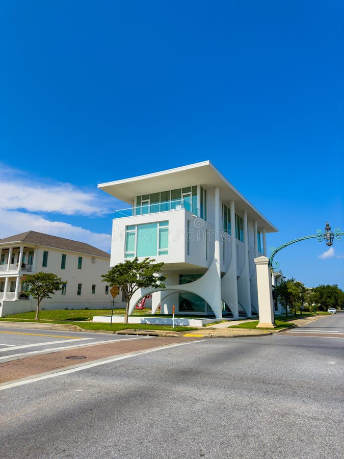 Post Modern House with Architectural Elevated Feature Editorial Stock ...
