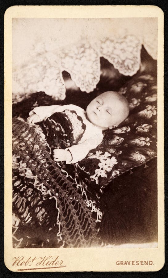 Post-mortem Photography Of A Baby Stock Image - Image of text, font ...