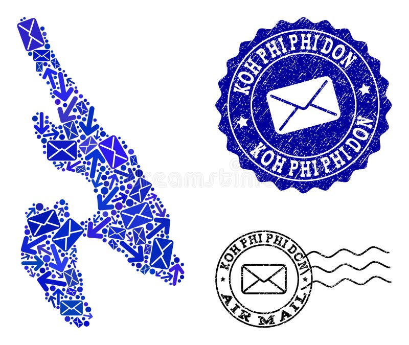 Post Motion Composition of Mosaic Map of Koh Phi Don and Distress Seals ...