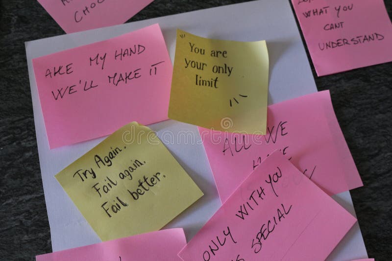 Post-it with Motivational Phrases Stock Image - Image of ncolored ...
