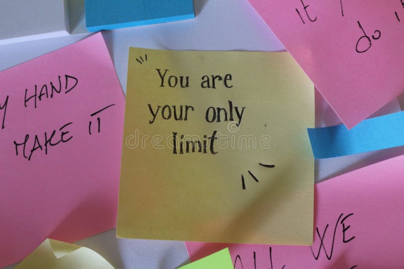 Post-it with Motivational Phrases Stock Image - Image of handwritten ...