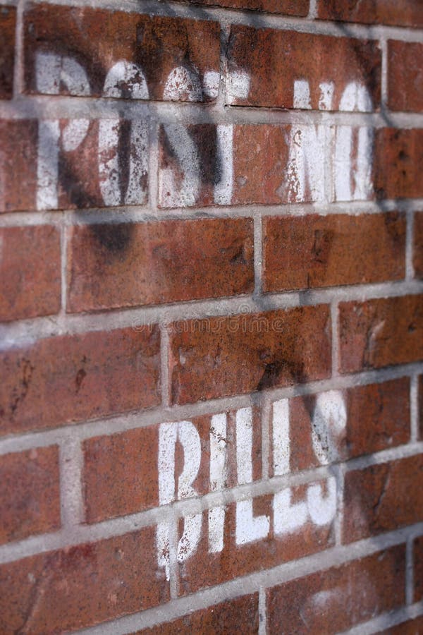 Post No Bills stock image. Image of spray, letters, brick - 18306541