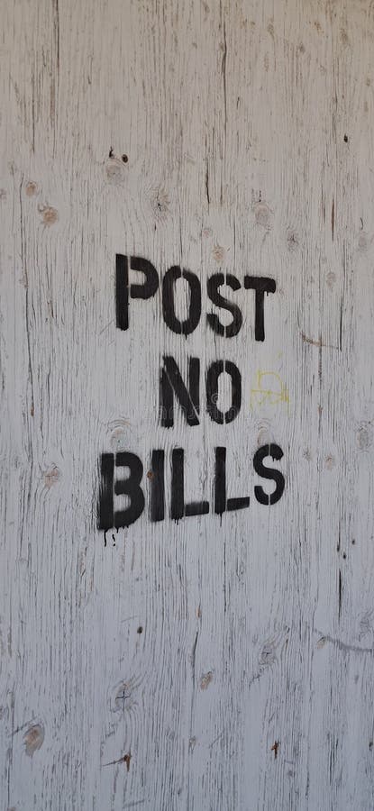 Post No Bills Sign at a Construction Site Stock Photo - Image of notice ...