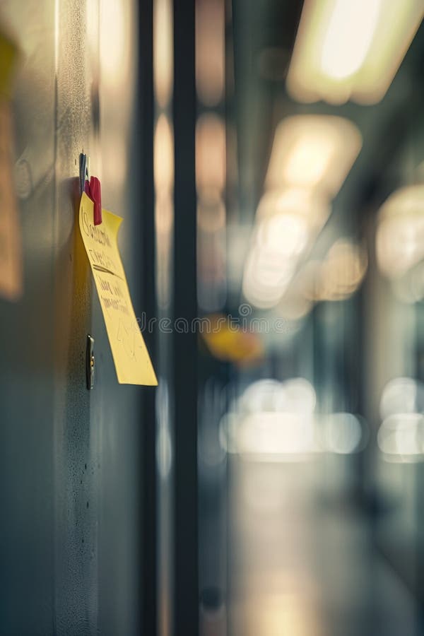 A Post it Note Attached To a Wall. Suitable for Office and Organization ...