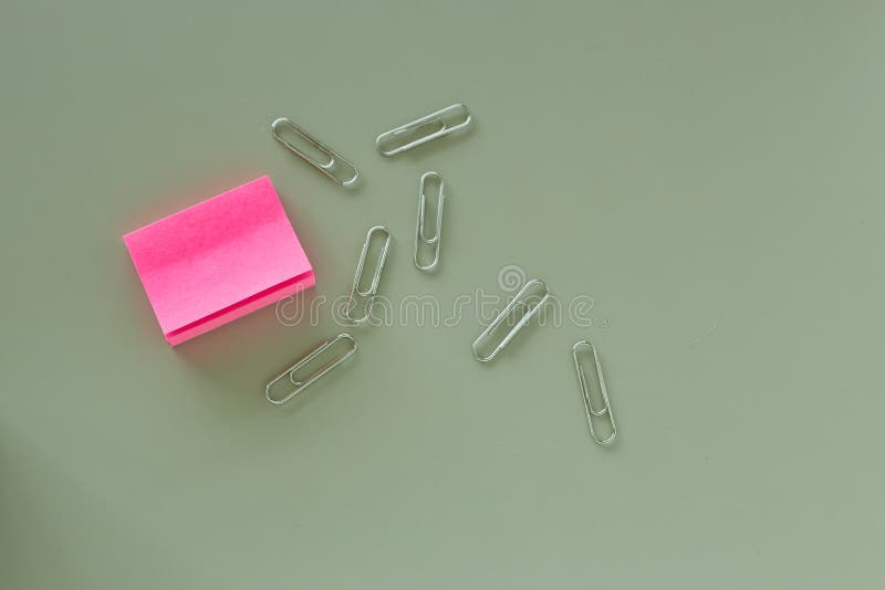 Post it Note and Clips Top View Desk Stock Photo - Image of copy ...