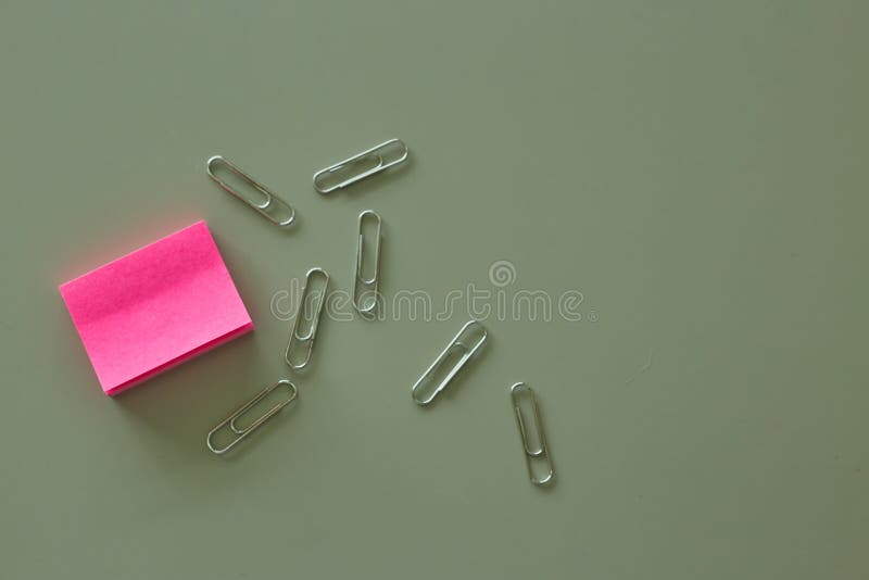 Post it Note and Clips Top View Desk Stock Photo - Image of education ...