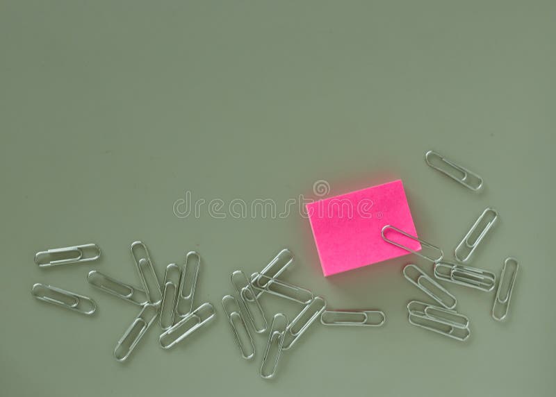 Post it Note and Clips Top View Desk Stock Image - Image of workplace ...