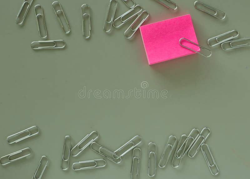 Post it Note and Clips Top View Desk Stock Image - Image of text, desk ...