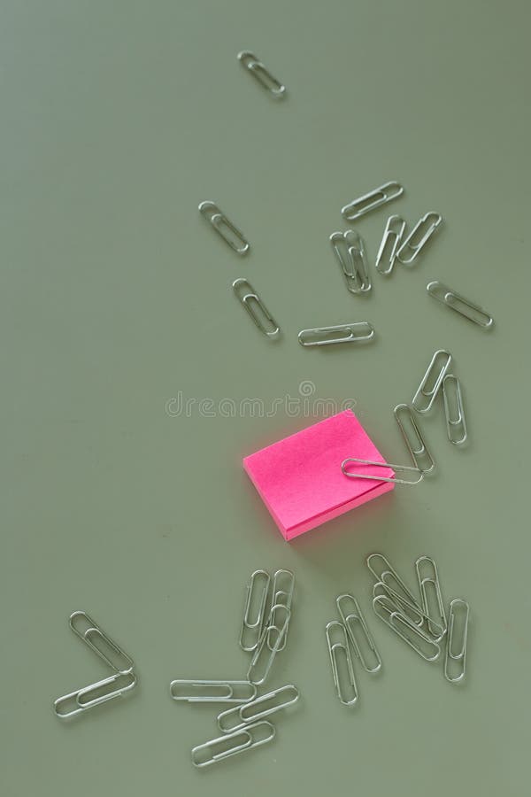 Post it Note and Clips Top View Desk Stock Photo - Image of education ...