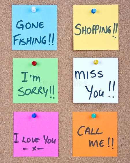 Post it Note Collage with Messages Stock Image - Image of label, board ...