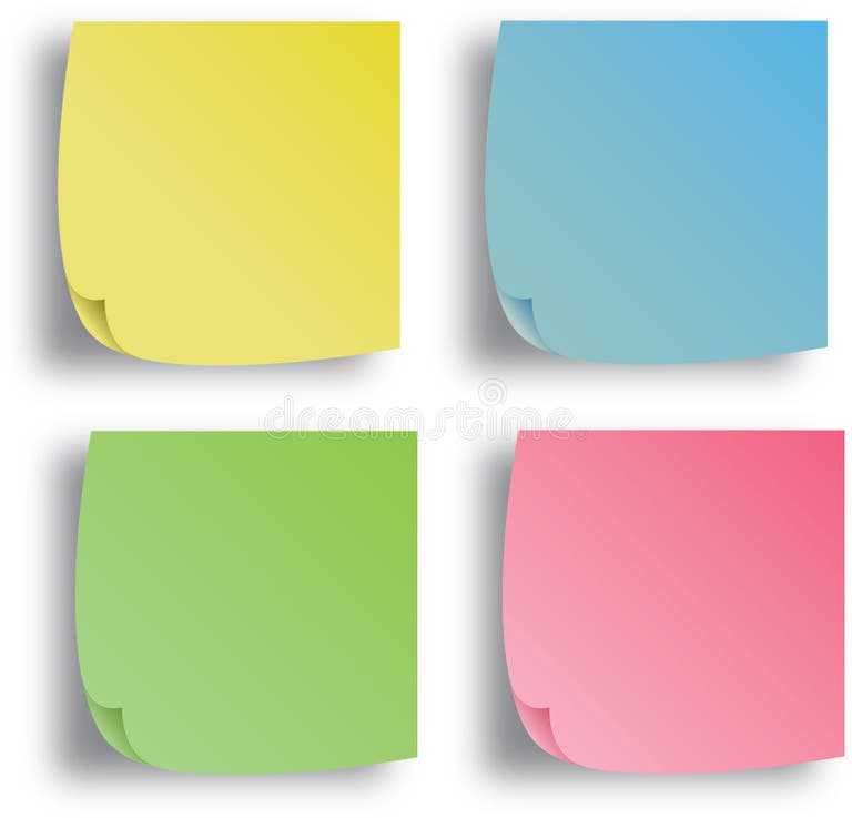 Post-it note colourful stock illustration. Illustration of business ...