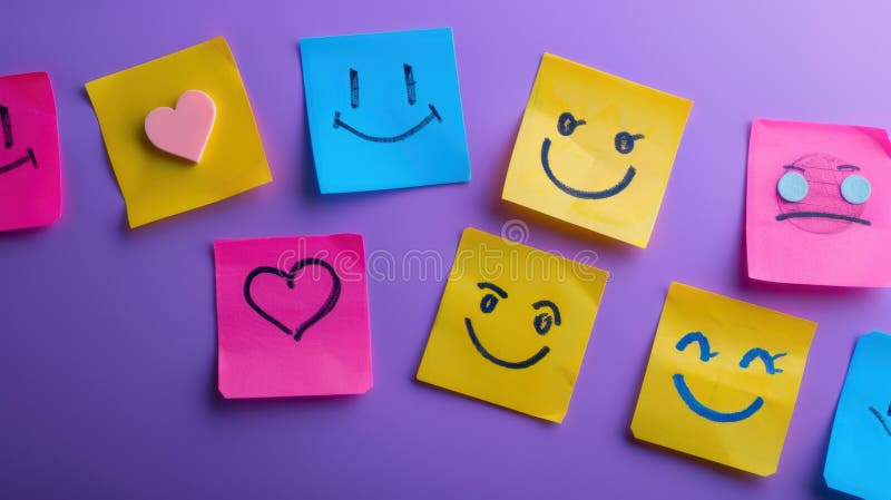 The Post-it Note Emotions.AI Generated Image Stock Photo - Image of ...
