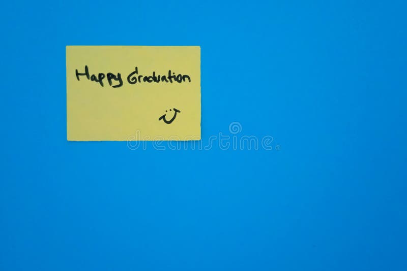 Post it Note Happy Graduation Stock Photo - Image of graduation, yellow ...