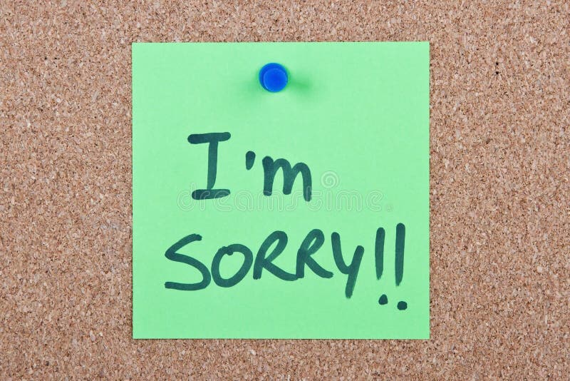 Post it Note with I M Sorry Stock Image - Image of notice, bulletin ...