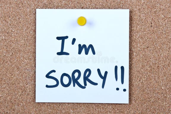 Post it Note with I M Sorry Stock Photo - Image of cardboard, hang ...