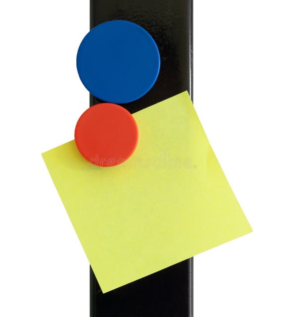 Post it Note on Magnetic Stripe Isolated Stock Photo - Image of memo ...
