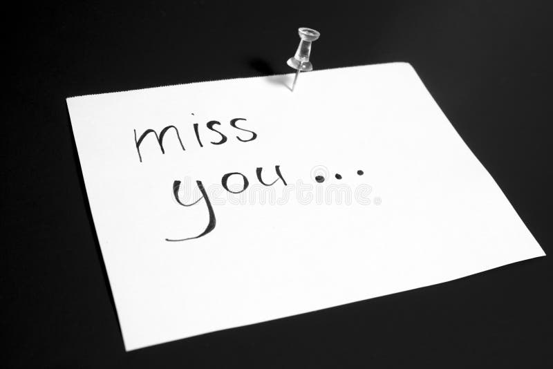 Post it note with miss you stock photo. Image of concept - 32322816
