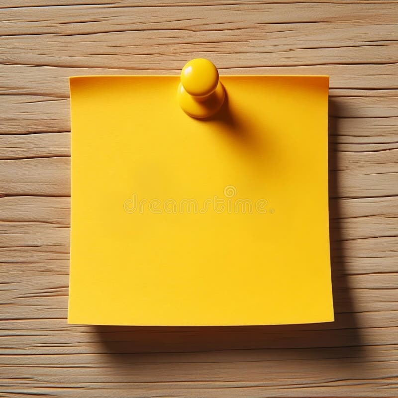 A Post it Note Nailed To a Wall with a Thumbtack Stock Illustration ...