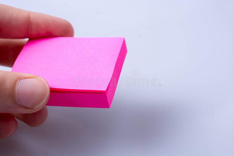 Post Note Sticker for Taking Notes in Hand Stock Photo - Image of ...