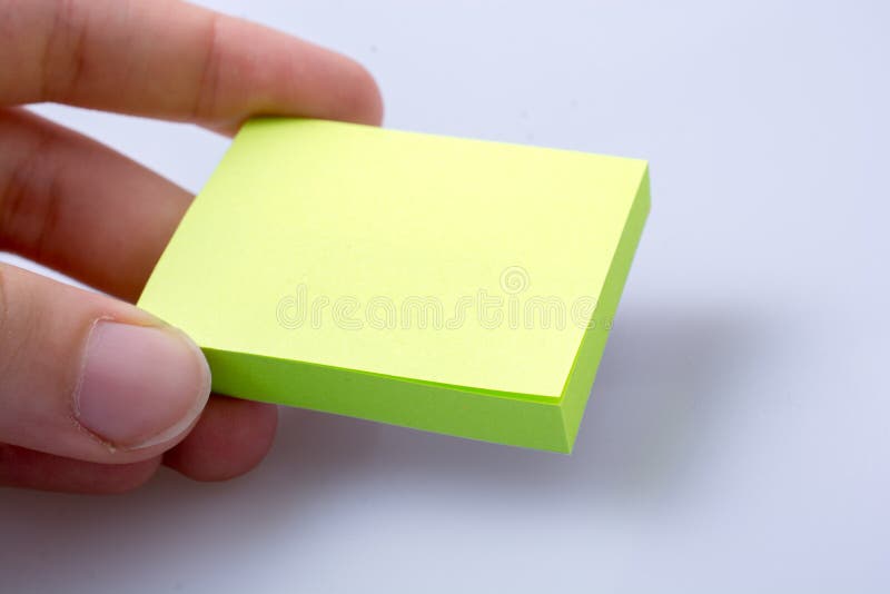 Post Note Sticker for Taking Notes in Hand Stock Photo - Image of ...