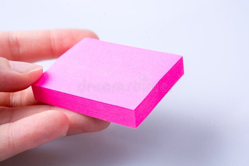 Post Note Sticker for Taking Notes in Hand Stock Image - Image of ...