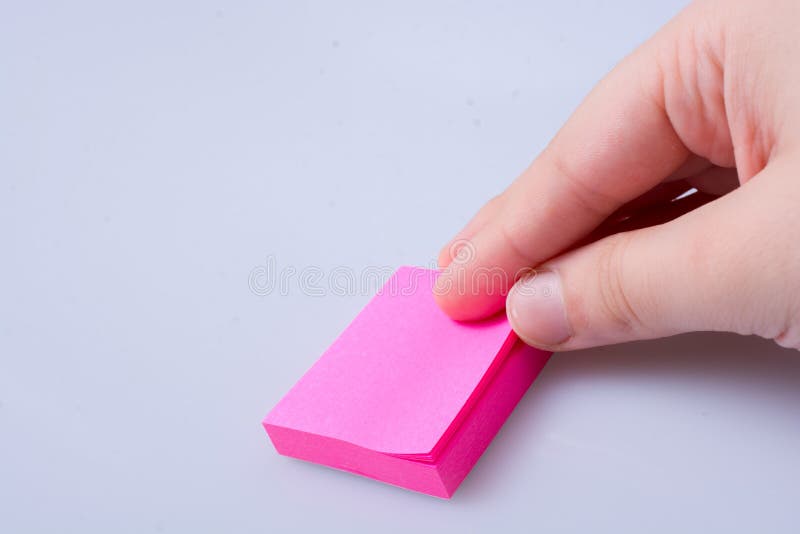 Post Note Sticker for Taking Notes in Hand Stock Photo - Image of label ...