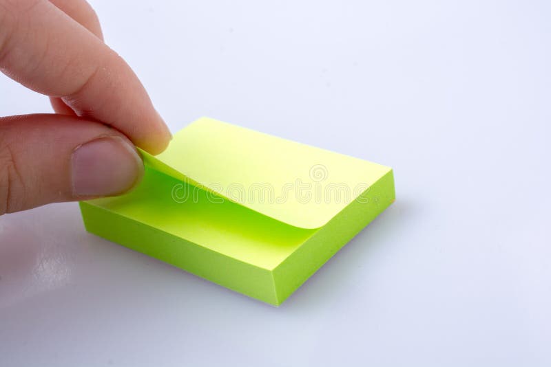 Post Note Sticker for Taking Notes in Hand Stock Image - Image of memo ...