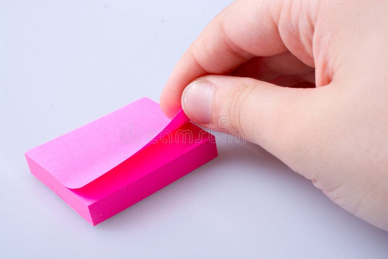 Post Note Sticker for Taking Notes in Hand Stock Image - Image of label ...