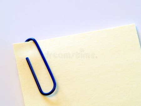 Post it note paper clip stock image. Image of clip, blank - 4271819