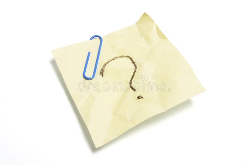Post it Note Paper with Question Mark Stock Image - Image of ...