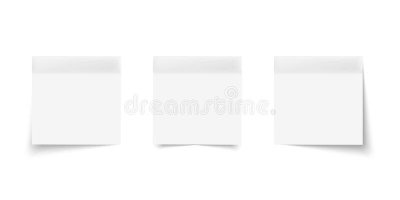 Post Note Paper Sheet. White Reminder Sticky Note. Realistic Blank ...