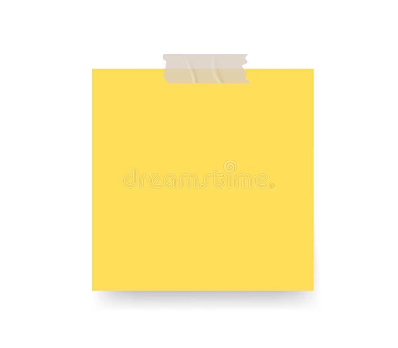 Post Note Paper Sticker. Blank Yellow Sticker Note Stock Vector ...