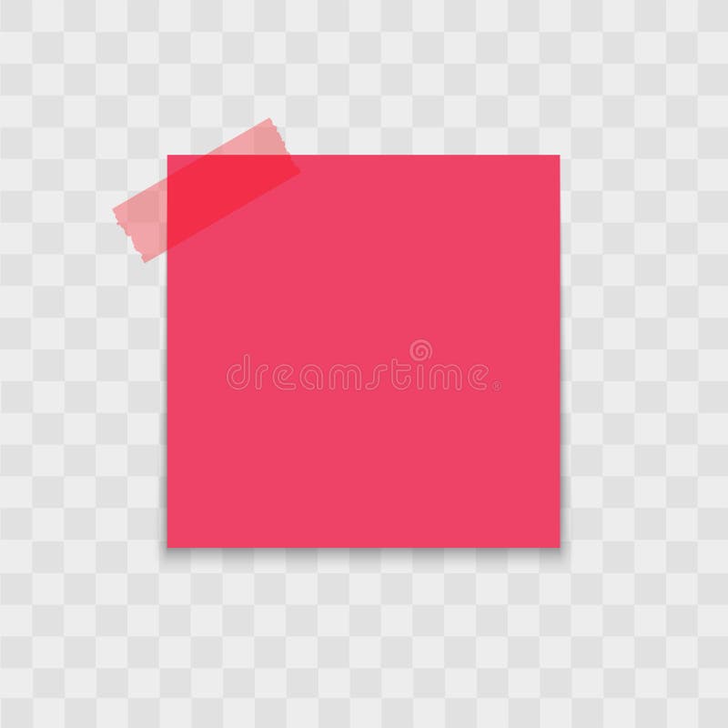 Post Note Paper Sticker Pin With Sticky Tape On Transparent Background ...