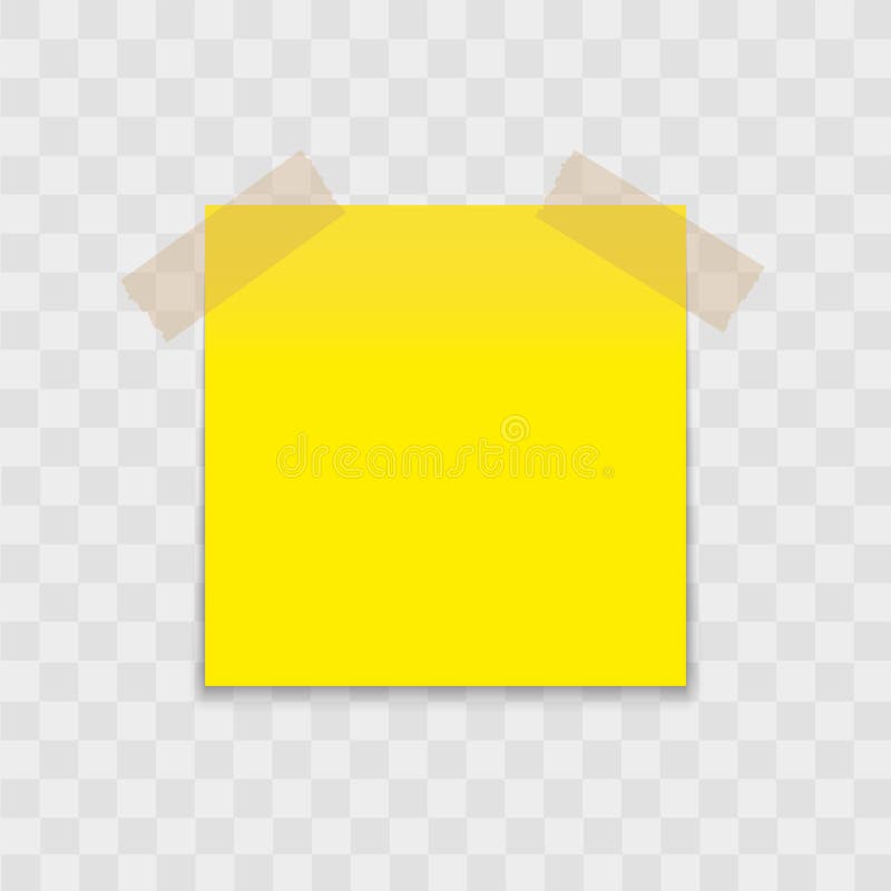 Post Note Paper Sticker Pin with Sticky Tape on Transparent Background ...