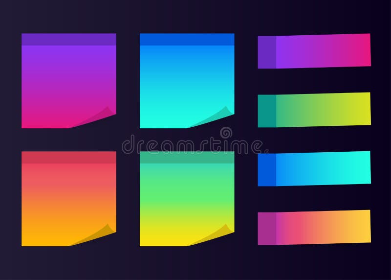 Sticky Colored Notes. Post Note Paper. Vector Illustration. Stock ...