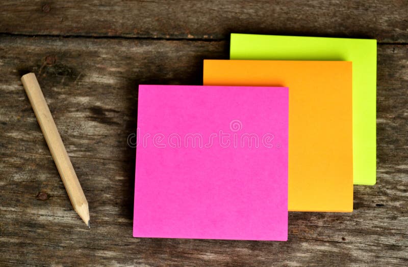 Post it note and pencil stock image. Image of business - 61460895