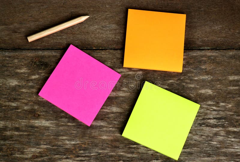 Post it note and pencil stock photo. Image of pencil - 61460916