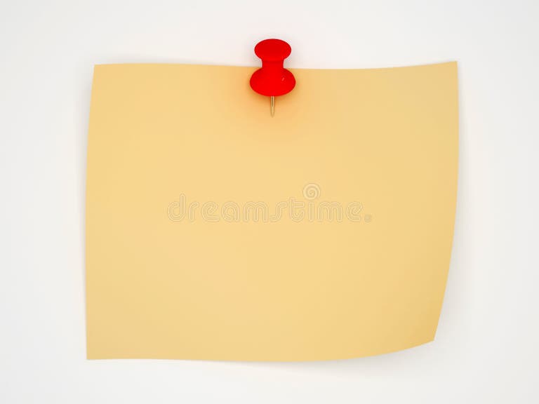 Post it note and push pin stock illustration. Illustration of sign ...