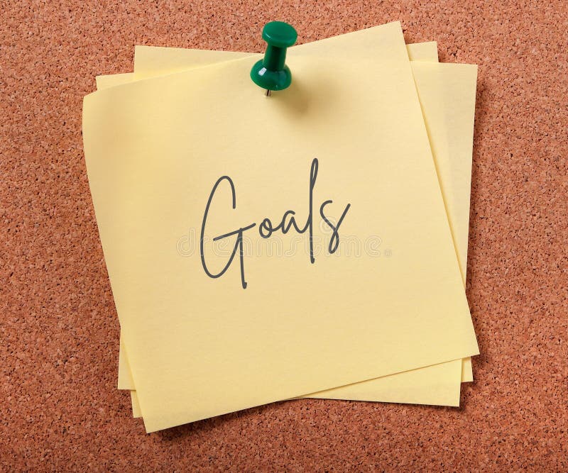 Post it Note Quote Graphic with Text - Goals Stock Illustration ...