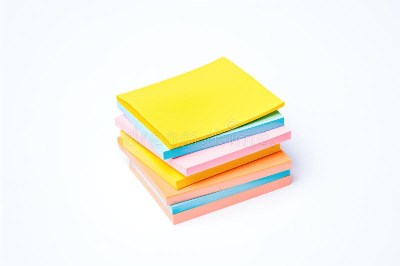 Post-it Note Stack Side View Stock Image - Image of colorful, office ...