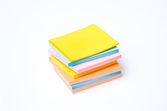 Post-it Note Stack Side View Stock Image - Image of colorful, office ...