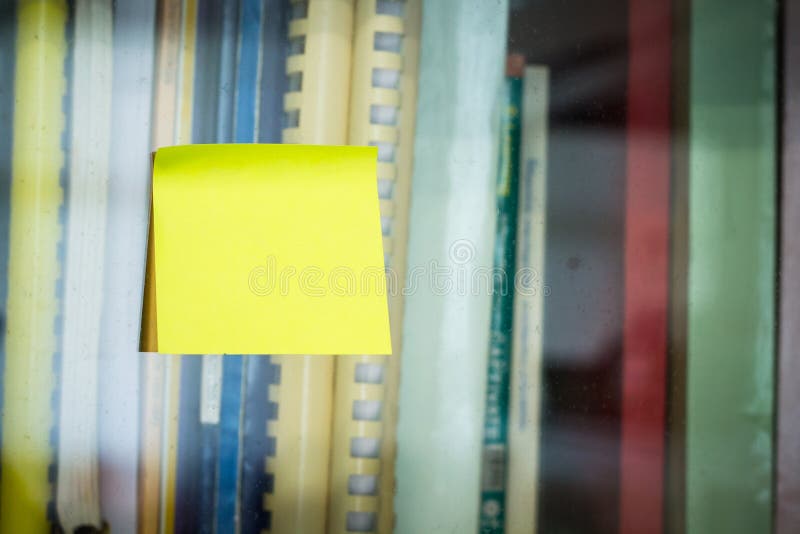 Post note stick stock image. Image of memo, bookcase - 146282807