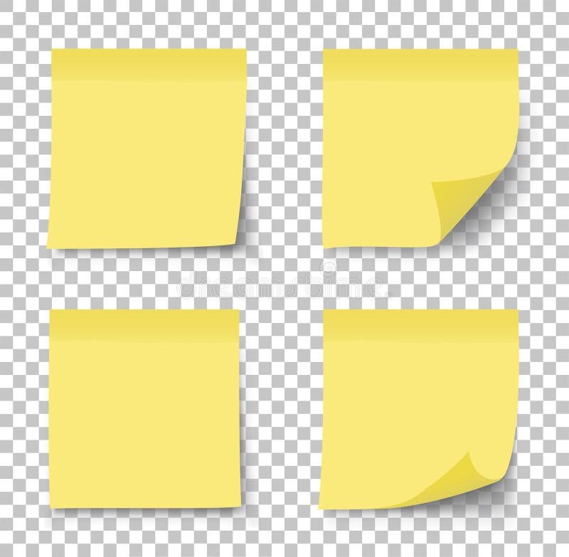 Post Note Sticker. Paper Sticker on Transparent Background Stock Vector ...