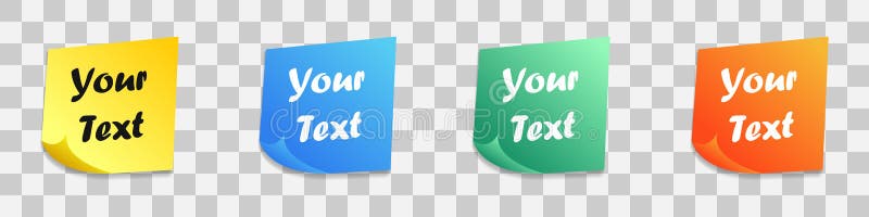 Post Note Sticker Set. Vector Colour Office Stickers Colection on ...