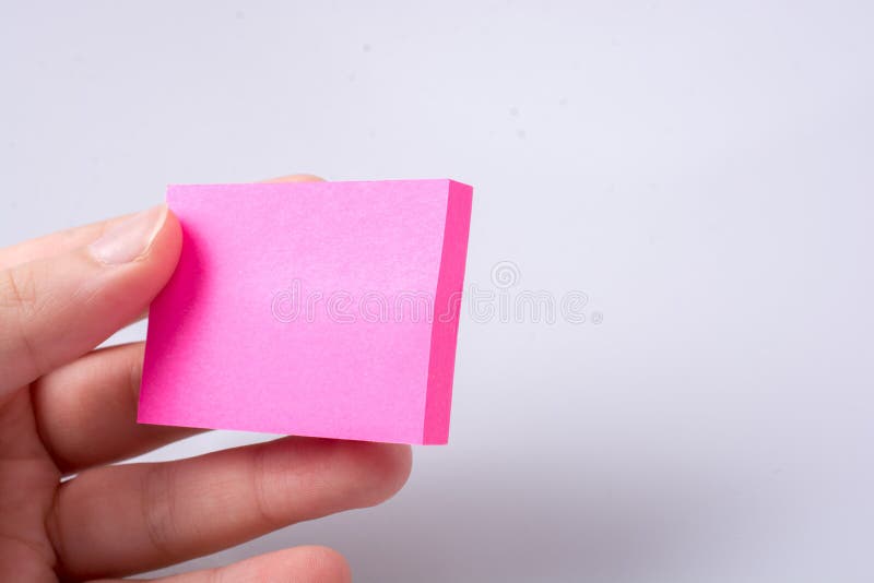 Post Note Sticker for Taking Notes in Hand Stock Image - Image of memo ...